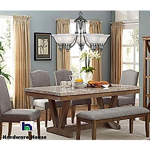 Hardware House 544452 54-4452 Bristol 5 Light Chandelier, 24"x15", Satin Nickel