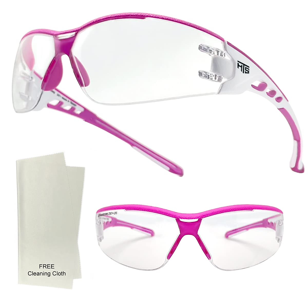 HTS HUNTERSKY E9532 Super Flexible Lightweight Anti Fog Wrap-Around U6 Clear Shooting Safety Glasses with ANSI Z87.1 Scratch Resist