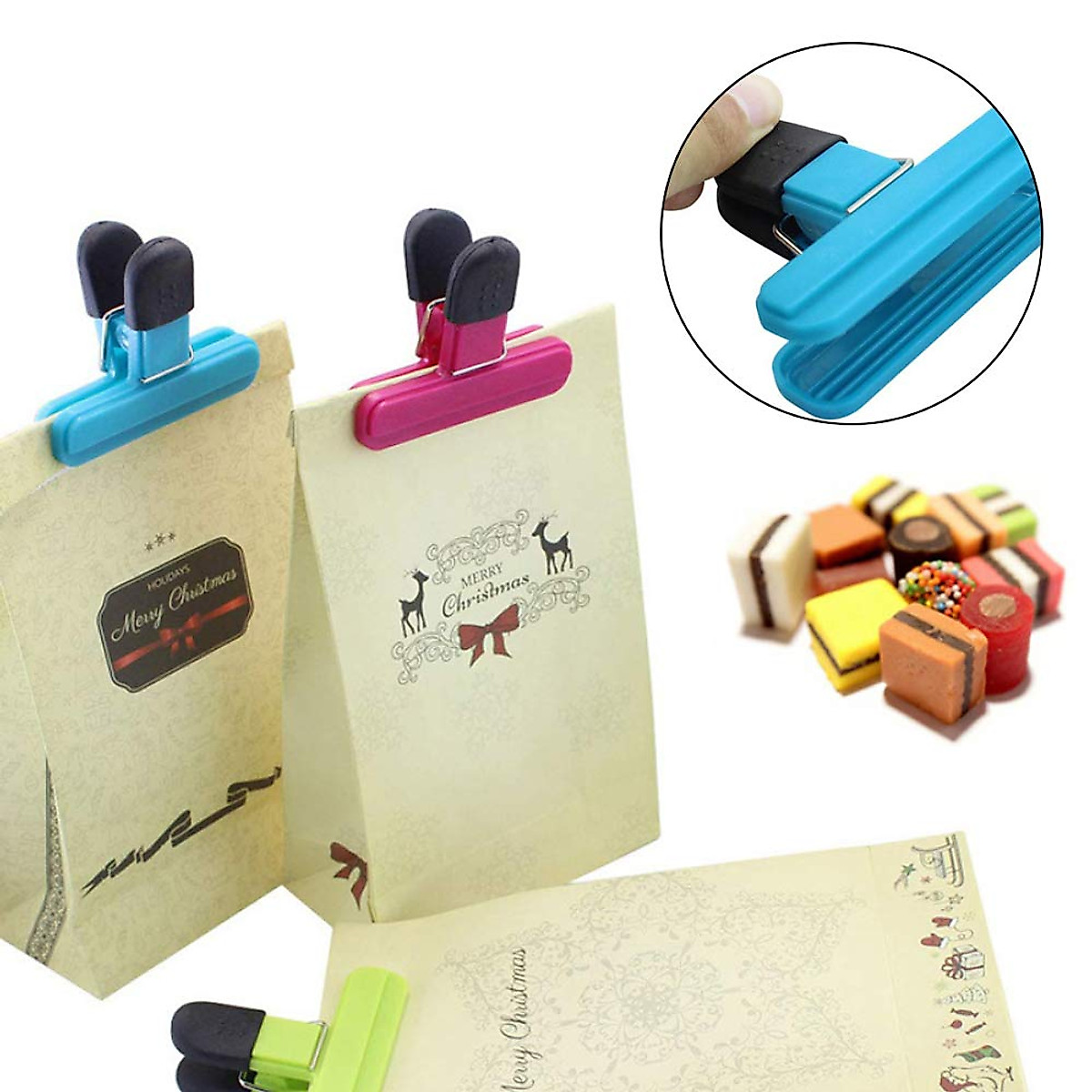 TOPCAPAK Heavy Duty Food Clips - Air Tight Bag Sealers (6-Pack)