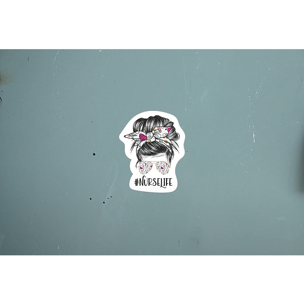 Nurse Life Sticker Nurselife Stickers #Nurselife Vinyl Decal Bumper Sticker Stethoscope Accessories Medical Decals Doctor Scrub Phlebotomist EMS Healthcare Sticker Inspirational Dispatcher CS369-2PK