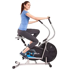 Body Rider BRF650 Upright Fan Bike, BLACK/SILVER/BLUE