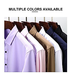 HOTIAN Men's Slim Fit Dress Shirt Spread Collar Tuxedo Shirt Button Down Solid Color (Light Green,Medium)