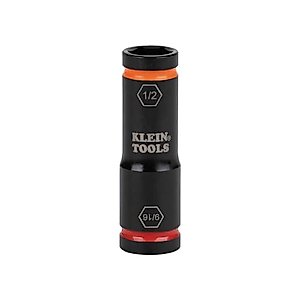 Klein Tools 66076 Impact Driver Flip Socket, 9/16- and 1/2-Inch Sizes, Use with Klein Tools Compact Impact Wrenches BAT20CW, BAT20CW1