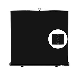 【Wider Style】 RAUBAY 78.7 x 78.7in Large Collapsible Black Backdrop Screen Portable Retractable Panel Photo Background with Stand for Video Conference, Photographic Studio, Streaming