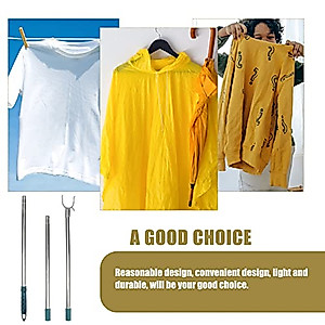 Abaodam 3pcs stitching clothes rail professional dresses specialty tools accessories outdoor closet hooks reach closet pole reach pole hook Clothes Drying Rod Sturdy Clothes Pole CD
