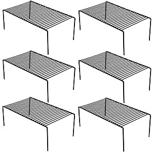 ARCCI Kitchen Cabinet Shelf Organizer Set of 6, Medium (13 x 9.4 inch) Rustproof Metal Wire Pantry Storage Shelves, Dish Plate Racks for Cabinets, Freezer, Counter, Cupboard Organizers and Storage