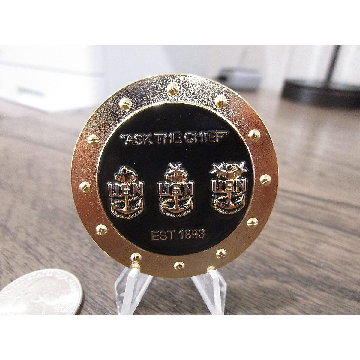 United States Navy USN Popeye Ask The Chief Challenge Coin