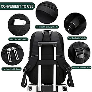 ToHLo Laptop Backpack Large Backpack for Travel and Business Durable Waterproof Backpack with USB Charger Port College Backpack Bookbag Large Compartment Daypacks for Men Women(Black, 17.3 inches)