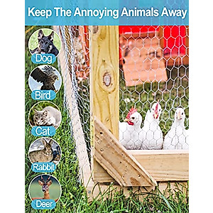 TOYPOPOR Chicken Wire 16'' x 396''(40cm x 10m), Outdoor Anti-Rust Hexagonal Galvanized Chicken Wire Mesh Fencing to Protect Gardening Plants Vegetables Flowers Fruits From Dogs Rabbits Squirrels, 32ft