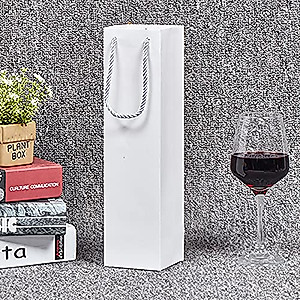 Smilerain Wine Gift Bags, 10Pcs Colors Reusable Gift Bags with Handles, 20 Sheets of Wrapping Paper with Star and Ribbon, Wine Bags Perfect for Wedding Birthday Holidays and Gifts,3.5 x 4.3 x 13.8 In
