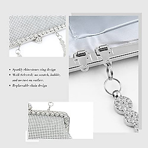 Bellawish Silver Clutch Purses for Women Wedding Rhinestones Crystal Women'S Evening Clutch Handbags for Bridal Parites Prom…