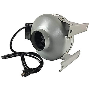 Tjernlund M-4 Metal Inline Duct Fan, 200 CFM, 4"