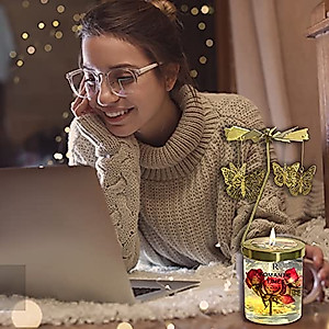 Gifts for Women Mom Sister Best Friend Girlfriend Birthday, Jelly Gel Scented Candle Spinning Candle Rotating for Romantic Home Decor, Long Burning, Relaxing for Bath, Yoga (Velvet Rose, Fairy)