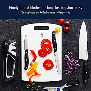 HENCKELS Definition 7-Piece Self-Sharpening Razor-Sharp Knife Block Set for Paring, Santoku, Utility, Chefs, Carving, Kitchen Shears, German Engineered Informed by 100+ Years of Mastery, Black