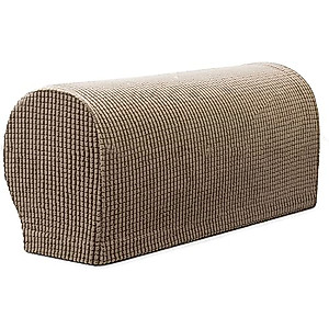 RANARA Armrest Chair Covers Sofa Armrest Protectors Anti-Slip Couch Arm Rest Cover Stretch Fabric Armchair for Chair Sofa Couches Recliner, Set of 2,Black (Color : Dark Brown)