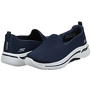 Skechers Women's Go Walk Arch Fit-Grateful Sneakers, Navy/White, 11