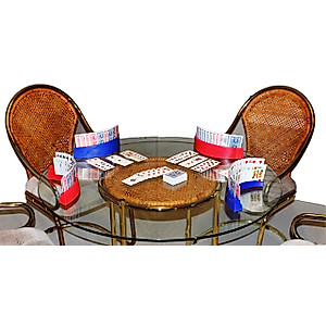 Twin Tier Premier Playing Card Holder (Set of 2) - Holds Up to 32 Playing Cards Easily - 12 1/2" x 4 1/2" x 2 1/4" - Stack for Storage - Made in The USA (Blue)