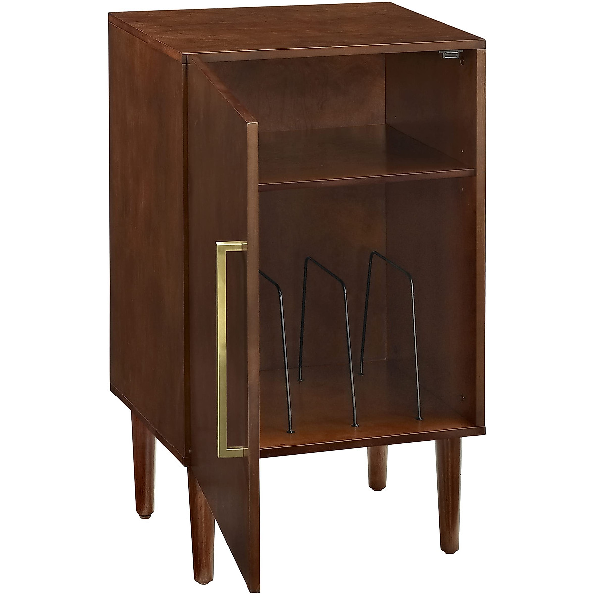 Crosley Furniture Everett Player Stand with Storage for Vinyl Records, Mahogany