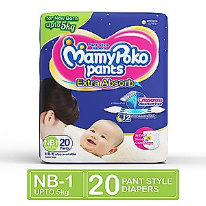 MamyPoko Pants Extra Absorb Diapers, New Born (Pack of 18)