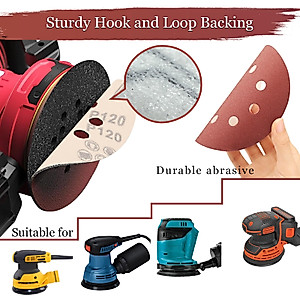 Szarint 5 Inch Sanding Discs Hook and Loop, 70 PCS 8 Hole Sandpaper Include 40, 60, 80, 120, 180, 240, 320 Grit for Random Orbital Sander