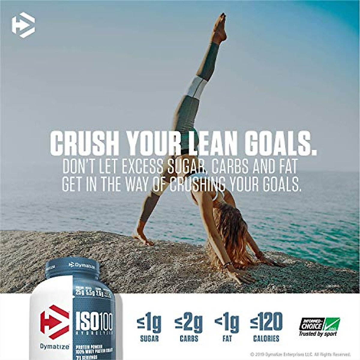 Dymatize ISO 100 Whey Protein Powder with 25g of Hydrolyzed, Chocolate, 1.6 Pound (Pack of 1), 25.6 Ounce