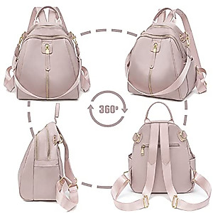 Small Cute Backpack Purse for Women Convertible Casual Shoulder Bag Fashion Satchel Handbag with Anti-Theft Pocket (Pink)