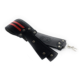 G.B.S Premium Whetstone Blade Sharpening Stone and G.B.S Leather Strop, Black with Red Strip