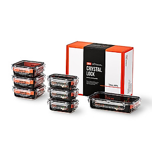 gotman Crystal Lock Airtight Food Storage Containers with Lids Gift Set(7 pack) Tritan | BPA-Free Meal Prep Container | Microwave, Freezer and Dishwasher Safe | Leak-Proof | Fresher Food