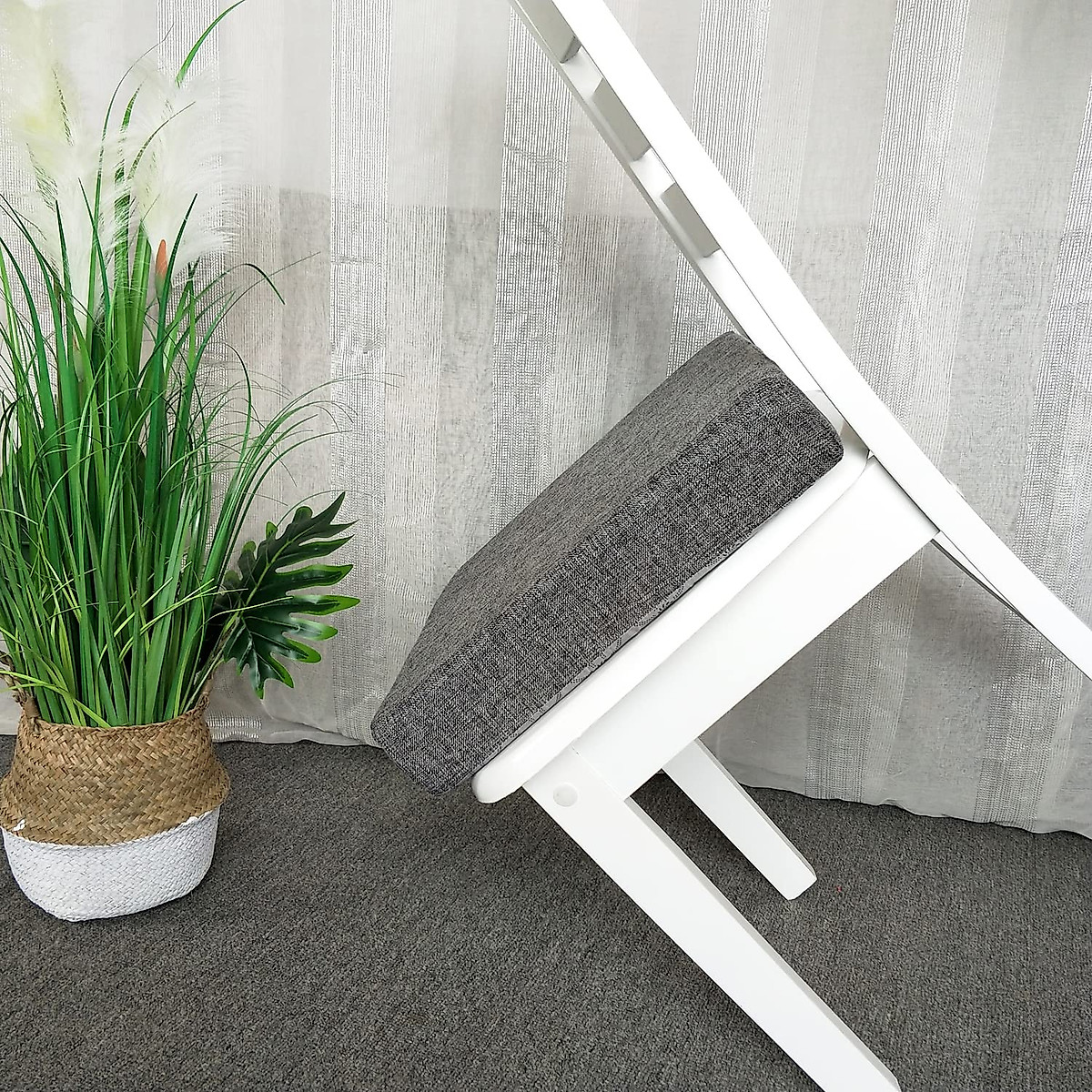 SINCERE Custom Bench Cushion for Indoor Furniture, Bay Window Seat Cushion, Made to Order Bench Pillow, Fireplace Hearth Pad, Personalized Non-Slip Bench Pad Sofa Foam Cushion, Swing Cushion, Gray