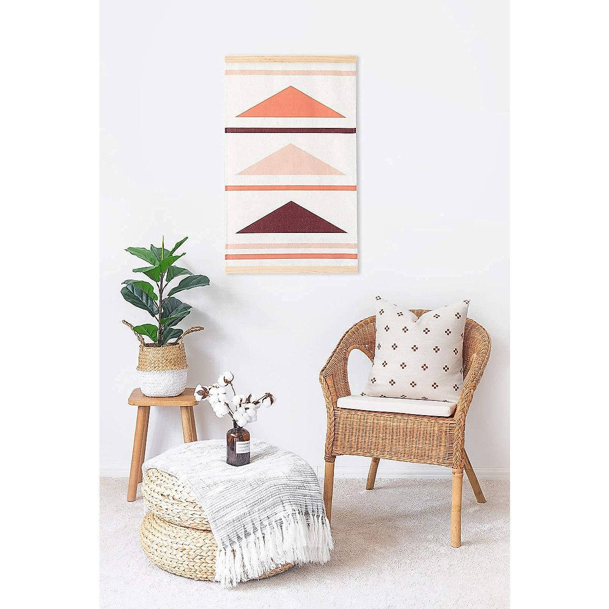 Hofdeco Modern Boho Throw Pillow Cover, Decorative Pillow Cover for Couch, Sofa, Bed, Rust Ethnical Dots, 18"x18".