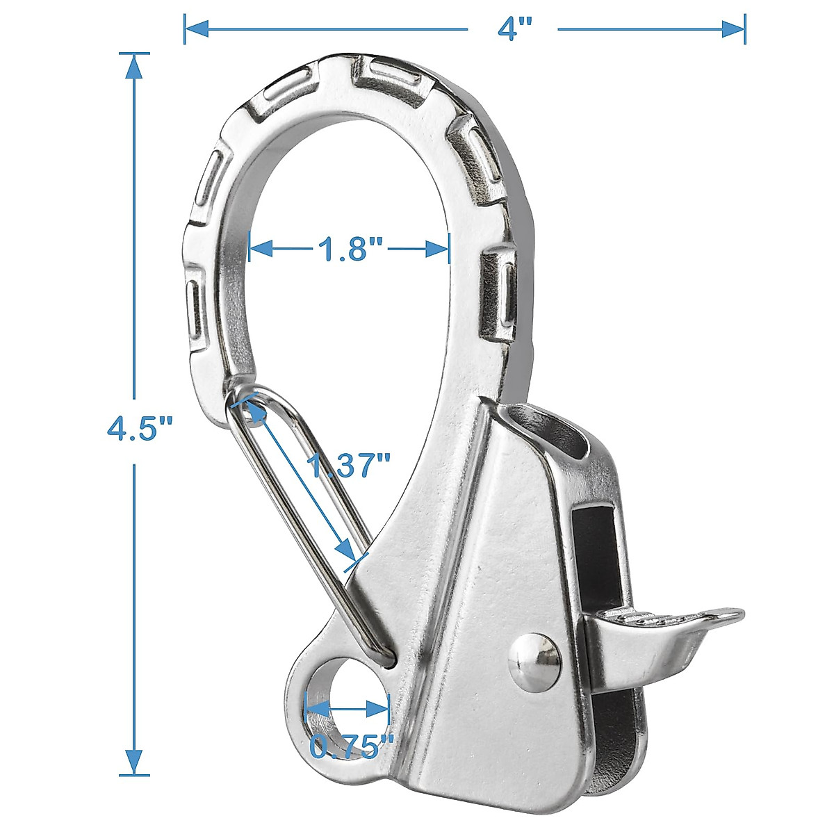 JYINCPED Stainless Steel Boat Fender Clips Quick Release Clips Boat Bumper Buoy Holders for Rail, Clamp on 3/8" – 5/8" Rope for Fastening Fender Lines, Ideal for Docking