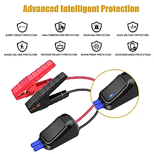 HOMPOW Portable Smart Jump Starter Clamps Intelligent Automotive Emergency Clamp Cables Replacement, Suitable for G58 12V Portable Car Jump Starter
