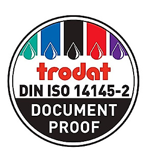 Trodat Date Stamp Printy 4820 Self Inking, Months in Letters, Imprint Black, 3/8” x 1-¼”