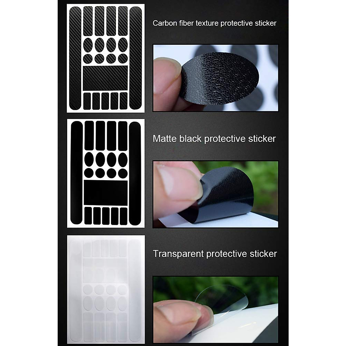 vipolish 3 Sheets Bicycle Chainstay Protector Decal Sticker Adhesive Chainstay Frame Guard for Mountain Bike Chain Protective Road Bike Folding Frame Front Fork Protective