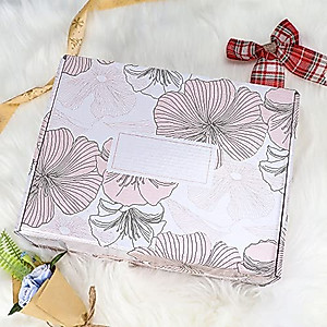 EYMPEU 12x9x4 Floral Gift Wrapping Boxes 20 Pack, Gifts Shipping Boxes Bulk for Women, Flower Corrugated Cardboard Gift Mailer for Present, Wife, Girlfriend, Mom Birthday, Wedding, Party Favor,