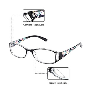 WALMXX 6 pairs Reading Glasses, Women Fashion and elegant anti-blue light HD resin old Reading Glasses (2 red 2 black 2 purple, 2, multiplier_x)