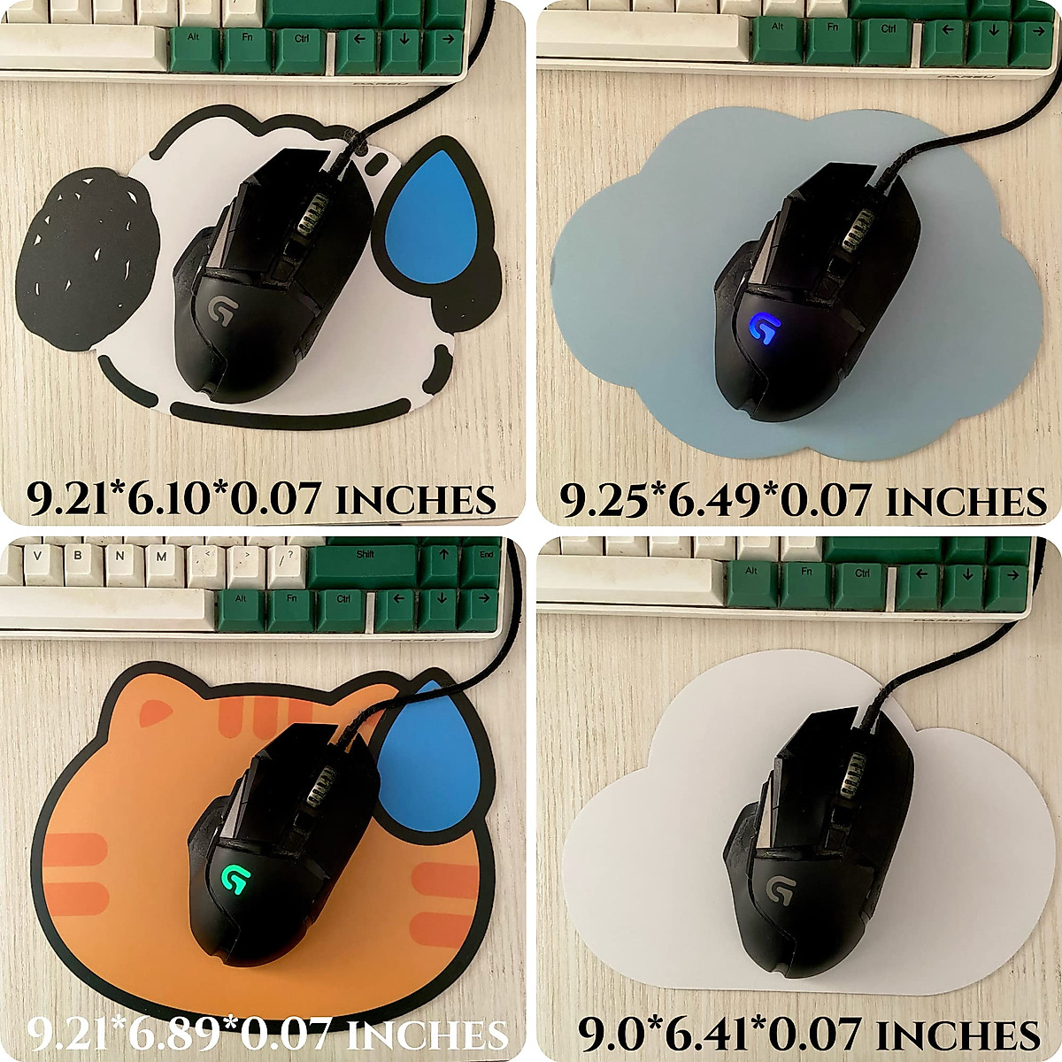 RoxicRokc Mouse Pad Cute 2 Pack, Small Waterproof PVC Mousepad, Non-Slip Rubber Base Personalized Computer Mouse Mat for Office Home (Cloud Mouse Pads)