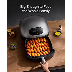 Typhur Dome Air Fryer, No.1 Cooking Speed Large Air Fryer with Superior Airflow, Self-cleaning Smart Digital Air Fryer with Dishwasher Safe Basket for Quick Easy Meals, Up to 32 Chicken Wings Capacity