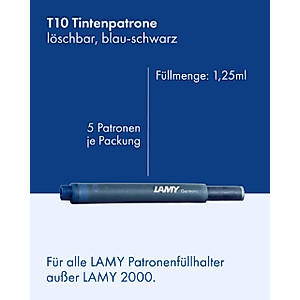 LAMY T10 Fountain Pen Ink Refills. Blue/Black Box