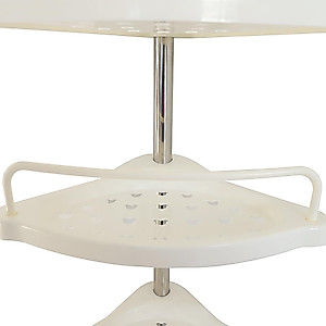 Dodoam 4 Tier Bathroom Corner Shower Rust Proof Telescopic Rod Storage Rack Organizer for Bathtub Shampoo Storage, 43 to 122 Inch Height