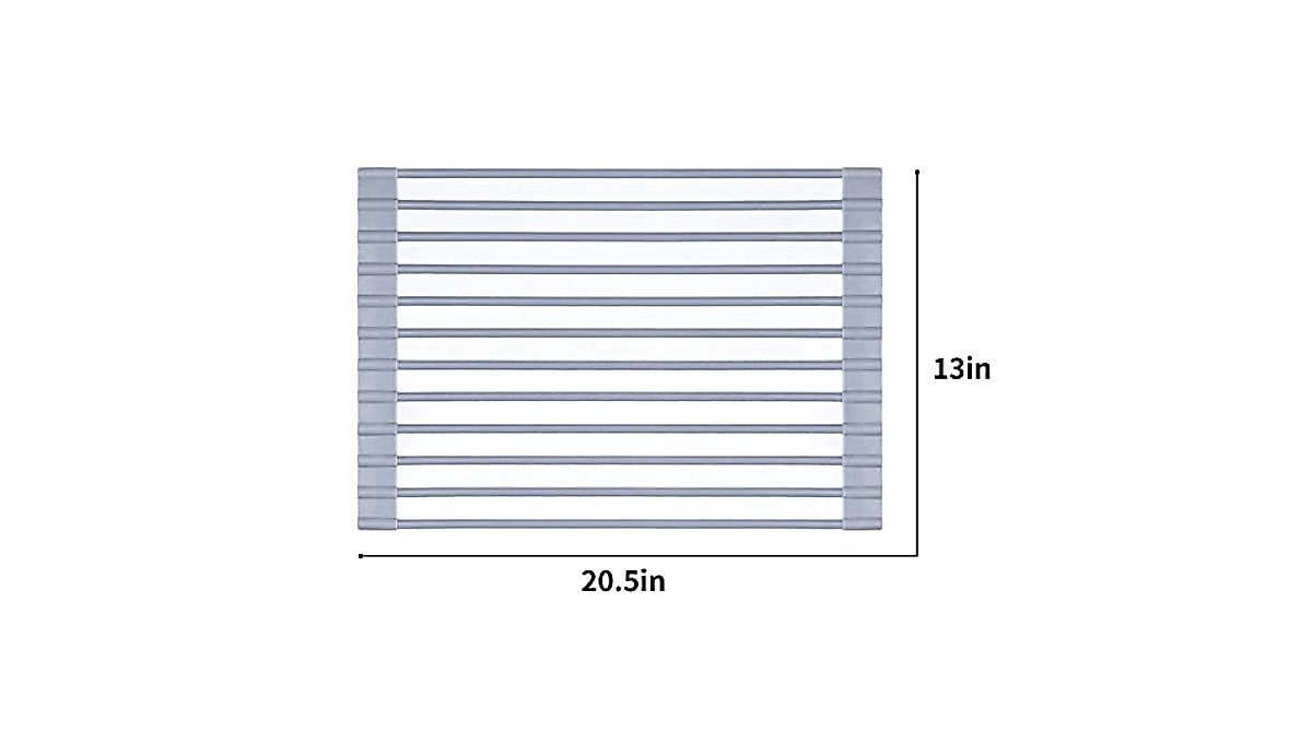 Space Saving Roll Up Dish Drying Rack for Kitchen Sink