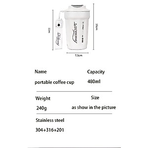 16 oz New 316 Stainless Steel Vacuum Insulated Tumbler - Coffee Travel Mug Spill Proof with Lid - Thermos Cup for Keep Hot/Ice Coffee,Tea and Beer (C)