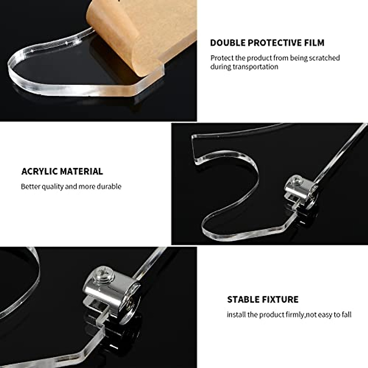 BYTOTU Wall mounted lightsaber rack - black plexiglass - very suitable for displaying magic sword - knife - samurai sword - saber - stick, acrylic display (excluding lightsaber) (black-transparent)