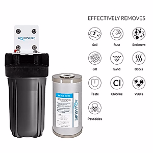 Aquasure 64,000 Grains Whole House Water Filtration Bundle with Digital Metered Control Softener, Pre-Filters, 75 GPD RO Reverse Osmosis System, Eliminates 99% of Contaminants (4-6 bathrooms)