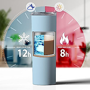 Earth Drinkware SKINNY TUMBLERS (4 pack) - 20oz Stainless Steel Double Wall Insulated Tumblers with Lids and Straws | Skinny Travel Mug, Straw Cleaner INCLUDED | Blanks For Vinyl Projects - Multi #4