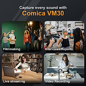 comica VM30 Shotgun Microphone - Professional Wireless Mic for DSLR Camera, Smartphone and PC with 70/150Hz, 328' Range, USB C Digital Output- Perfect for Video Recording, Podcasting and Interview
