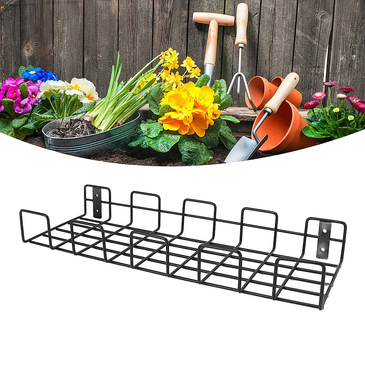 NYSUZHOUJI Wall Garden Tool Storage Rack Efficient Garage Organization Small Hose Sorter