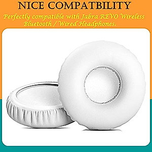 TaiZiChangQin Ear Pads Cushion Memory Foam Earpads Replacement Compatible with Jabra REVO Wireless Bluetooth / Wired Headphone ( Protein Leather )
