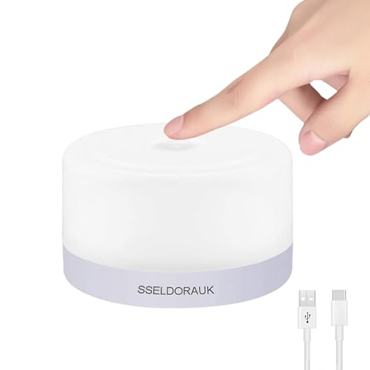 S SELDORAUK Baby Night Light Nursery Night Light for Kids - USB Rechargeable Bedside Lamp Nightlight Lamp - Touch Control Nursery Lamp for Breastfeeding, Sleeping and Relaxing (Cool Light)