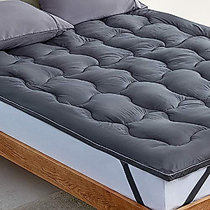 SLEEP ZONE Full Size Mattress Topper Cooling Mattress Pad Cover Fluffy Down Alternative Bed Topper 8-21 Inch Deep Pocket, Full